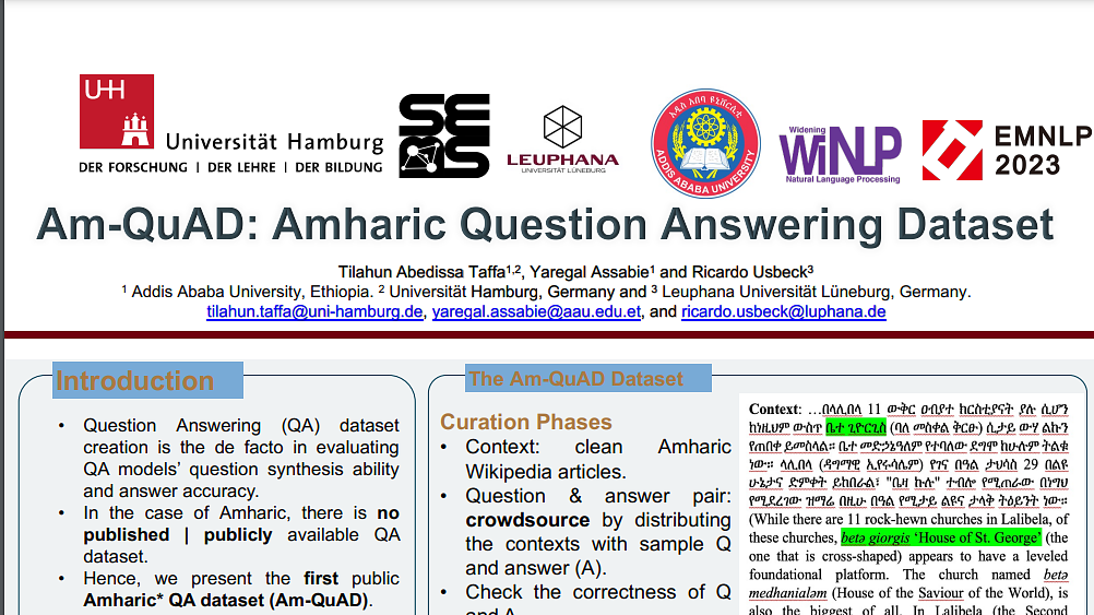 Underline | Am-QuAD: Amharic Question Answering Dataset