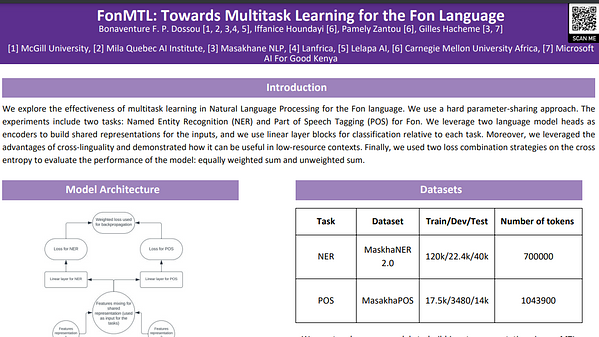 Underline | FonMTL: Towards Multitask Learning for the Fon Language