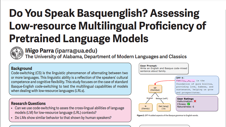 Underline | Do You Speak Basquenglish? Assessing Low-resource Multilingual Proficiency of ...