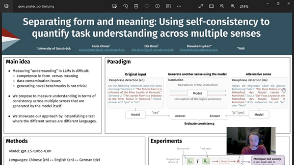 Underline | Separating form and meaning: Using self-consistency to quantify task understanding ...