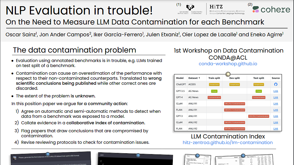 Underline | NLP Evaluation in trouble: On the Need to Measure LLM Data Contamination for each ...