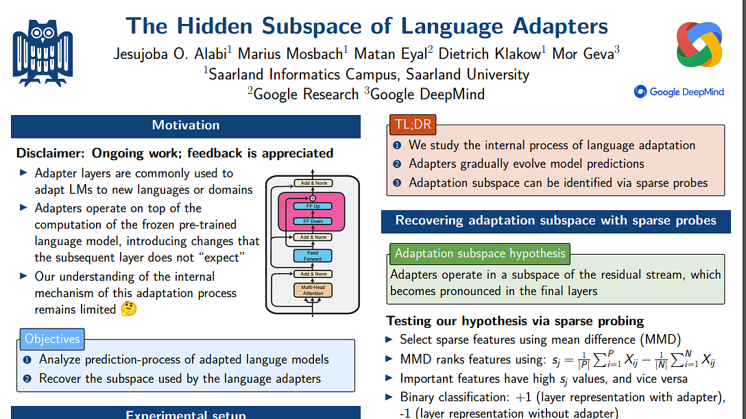 Underline | The Hidden Space of Transformer Adapters