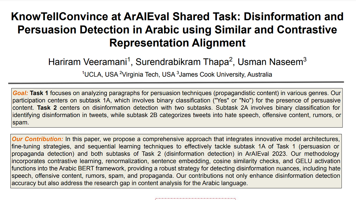 Underline | KnowTellConvince at ArAIEval Shared Task: Disinformation ... Underline | KnowTellConvince at ArAIEval Shared Task: Disinformation ...