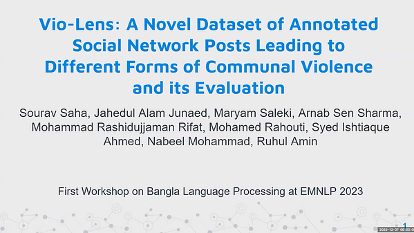 Underline | Vio-Lens: A Novel Dataset of Annotated Social Network Posts Leading to Different ...