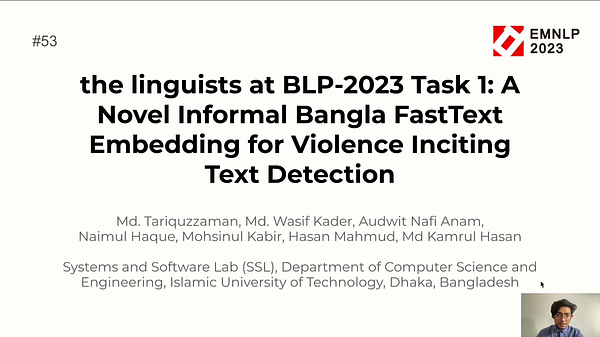 Underline | the_linguists at BLP-2023 Task 1: A Novel Informal Bangla Fasttext Embedding for ...