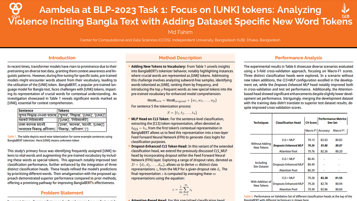 Underline | Aambela at BLP-2023 Task 1: Focus on [UNK] tokens ...