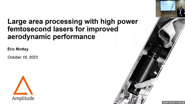 Underline Large Area Femtosecond Laser Surface Texturing For Improved Aerodynamic Performances