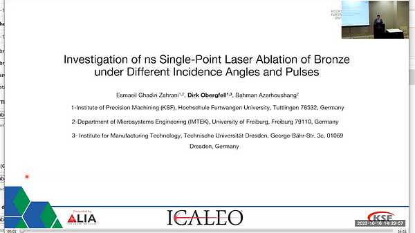 Investigation of ns Single-Point Laser Ablation of Bronze under ...