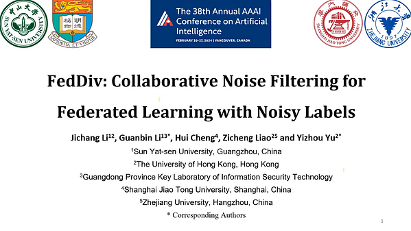 FedDiv: Collaborative Noise Filtering for Federated Learning with Noisy Labels | Underline