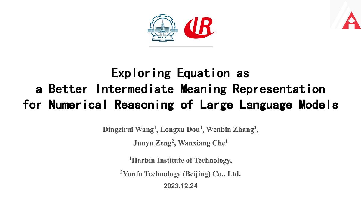 Underline | Exploring Equation as a Better Intermediate Meaning Representation for Numerical ...