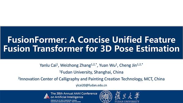 Underline Fusionformer A Concise Unified Feature Fusion Transformer For 3d Pose Estimation
