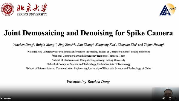 Joint Demosaicing and Denoising for Spike Camera | Underline