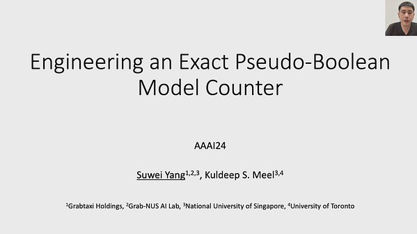 Underline Engineering An Exact Pseudo Boolean Model Counter Video