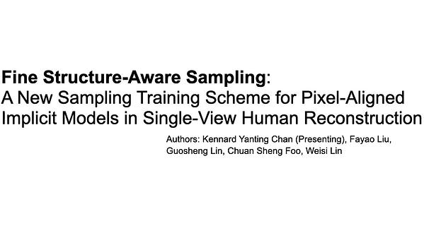 Underline | Fine Structure-Aware Sampling: A New Sampling Training Scheme for Pixel-Aligned ...