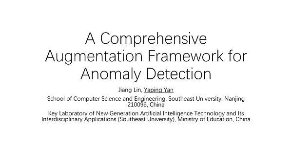 Underline | A Comprehensive Augmentation Framework for Anomaly ... Underline | A Comprehensive Augmentation Framework for Anomaly ...