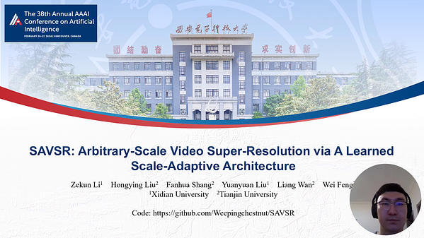 SAVSR: Arbitrary-Scale Video Super-resolution via a Learned Scale-Adaptive Network | Underline