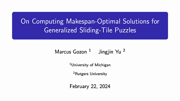 On Computing Makespan-Optimal Solutions for Generalized Sliding-Tile ...