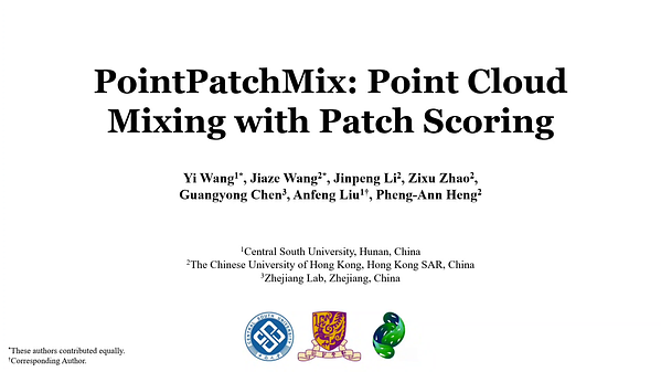 PointPatchMix: Point Cloud Mixing with Patch Scoring | Underline