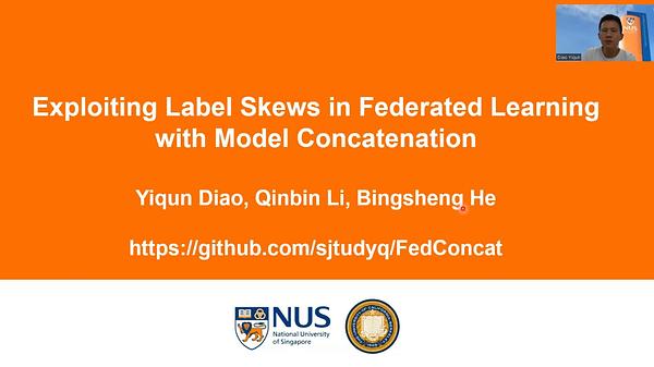 Exploiting Label Skews in Federated Learning with Model Concatenation | VIDEO | Underline