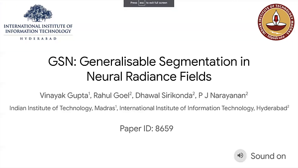 Underline | GSN: Generalisable Segmentation in Neural Radiance Field