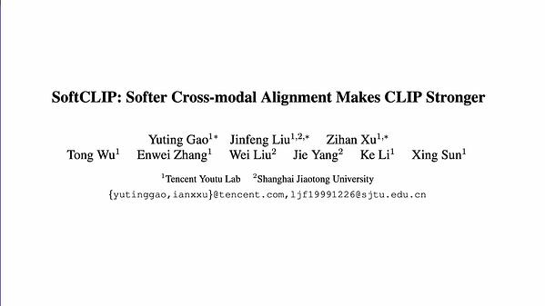 SoftCLIP: Softer Cross-Modal Alignment Makes CLIP Stronger | Underline