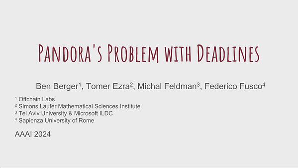 Pandora’s Problem with Deadlines | VIDEO | Underline