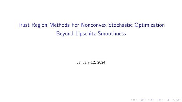 Underline | Trust Region Methods for Nonconvex Stochastic Optimization ... Underline | Trust Region Methods for Nonconvex Stochastic Optimization ...