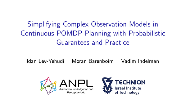 Underline | Simplifying Complex Observation Models in Continuous POMDP Planning with ...