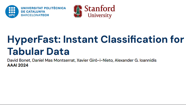 HyperFast: Instant Classification for Tabular Data | Underline