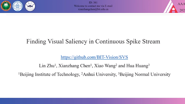 Finding Visual Saliency in Continuous Spike Stream | VIDEO | Underline