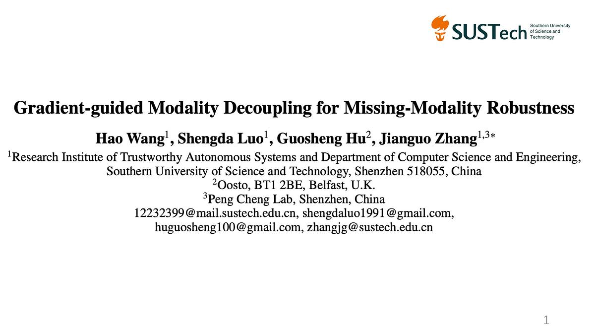 Underline | Gradient-Guided Modality Decoupling for Missing-Modality Robustness