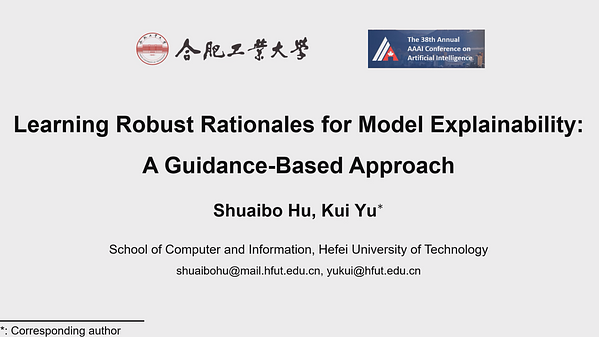 Learning Robust Rationales for Model Explainability: A Guidance-Based Approach | VIDEO | Underline