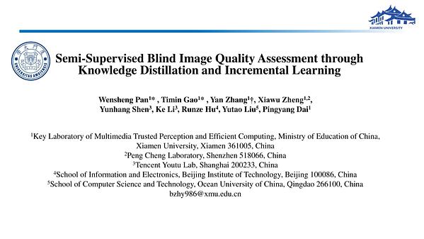 Underline Semi Supervised Blind Image Quality Assessment Through Knowledge Distillation And