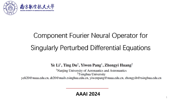 Component Fourier Neural Operator for Singularly Perturbed Differential Equations | VIDEO ...