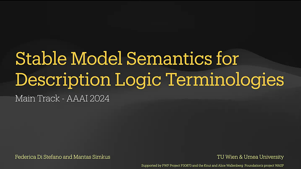 Stable Model Semantics for Description Logic Terminologies | Underline