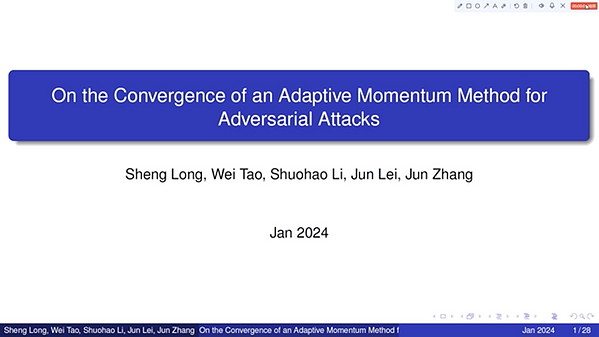 Underline On The Convergence Of An Adaptive Momentum Method For Adversarial Attacks 