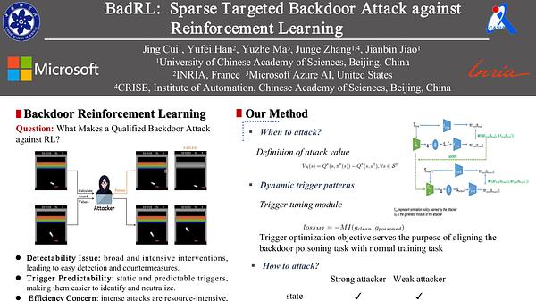 BadRL: Sparse Targeted Backdoor Attack against Reinforcement Learning ...