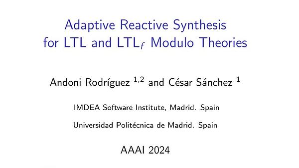 Adaptive Reactive Synthesis for LTL and LTLf Modulo Theories | Underline