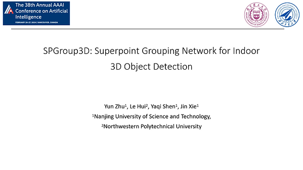 Underline | SPGroup3D: Superpoint Grouping Network for Indoor 3D Object Detection | VIDEO