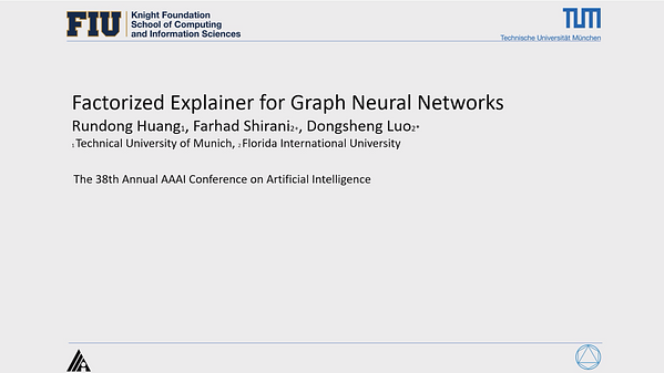 Underline | Factorized Explainer for Graph Neural Networks | VIDEO Underline | Factorized Explainer for Graph Neural Networks | VIDEO