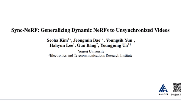 Sync-NeRF: Generalizing Dynamic NeRFs to Unsynchronized Videos | Underline