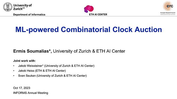 Underline Machine Learning Powered Combinatorial Clock Auction