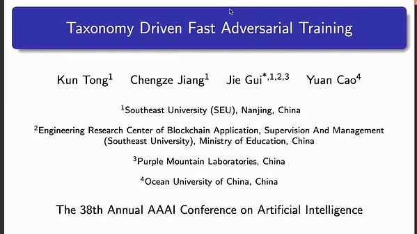 Underline | Taxonomy Driven Fast Adversarial Training | VIDEO Underline | Taxonomy Driven Fast Adversarial Training | VIDEO