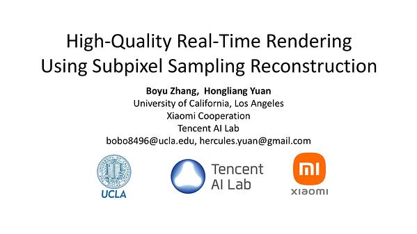 High-Quality Real-Time Rendering Using Subpixel Sampling Reconstruction | Underline