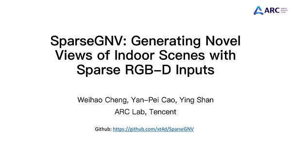 SparseGNV: Generating Novel Views of Indoor Scenes with Sparse RGB-D Images | Underline