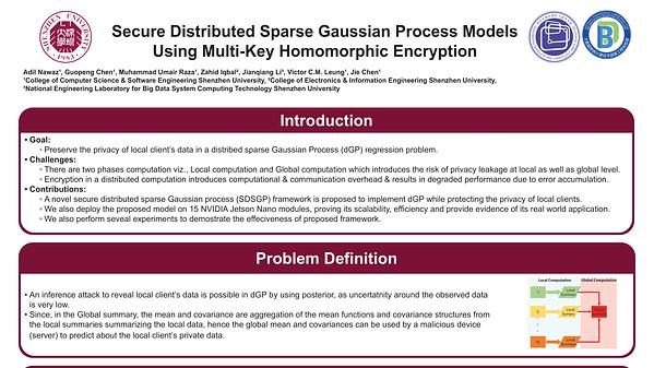 Underline Secure Distributed Sparse Gaussian Process Models Using Multi Key Homomorphic Encryption