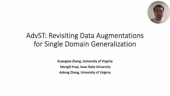 AdvST: Revisiting Data Augmentations for Single Domain Generalization | VIDEO | Underline