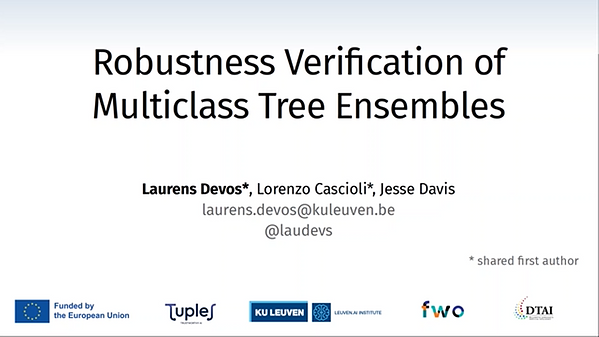 Underline | Robustness Verification of Multi-Class Tree Ensembles Underline | Robustness Verification of Multi-Class Tree Ensembles