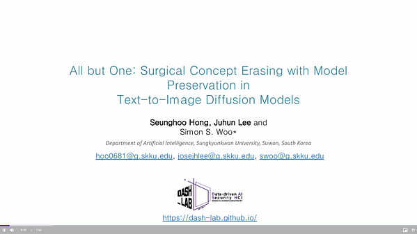 All but One: Surgical Erasing with Model Preservation in Text-to-Image Diffusion Models | Underline