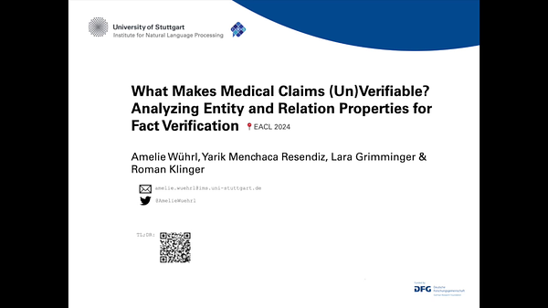 Underline | What Makes Medical Claims (Un)Verifiable? Analyzing Entity ...